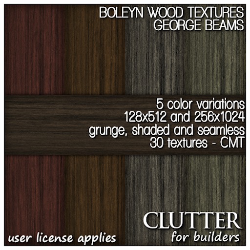 Second Life Marketplace - Clutter for Builders - Boleyn Wood Textures ...