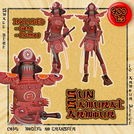 Second Life Marketplace - Sun Samurai Armour >>Tokuno Wind