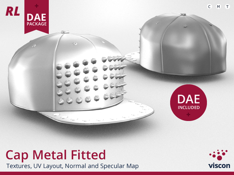 Second Life Marketplace - *viscon* Mesh Cap Metal Fitted RL - DAE Pack