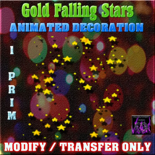 Second Life Marketplace - BBD - Gold Falling Stars (Animated Decoration ...