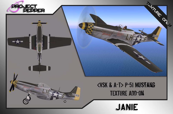 Second Life Marketplace - .:Project Pepper:. - P-51D Mustang Paint Kit