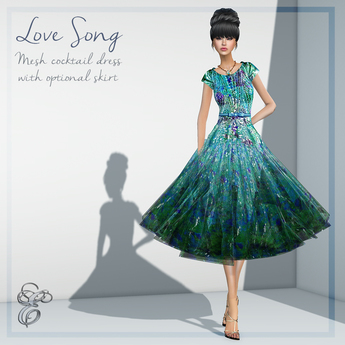 Second Life Marketplace - Entice - Love Song Dress - Confetti Aqua