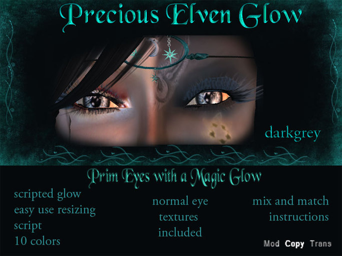 Second Life Marketplace - *HOE* Elven Glow Primeyes Darkgrey animated ...