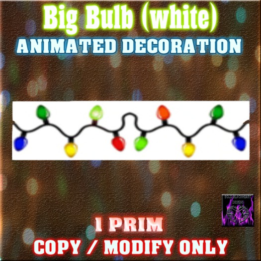Second Life Marketplace - BBD - Big Bulb (white) (Animated Decoration/Gift)