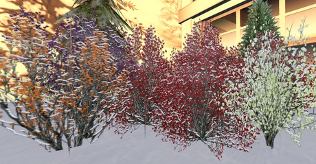 Second Life Marketplace - 1 prim, berry bush,with snow, 2 shapes,menu 6 ...