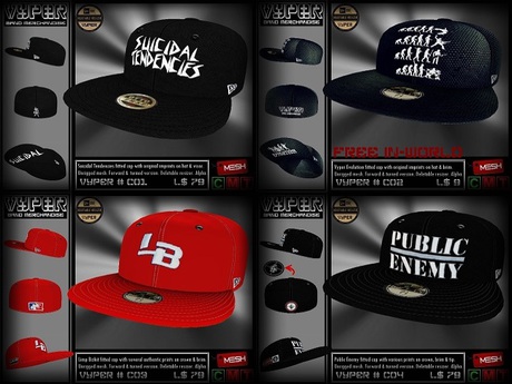 Second Life Marketplace - [VYPER] EMINEM Fitted Cap-Unrigged Mesh with ...