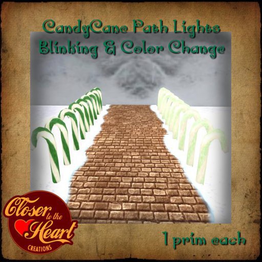 Second Life Marketplace - Candy Cane Path Lights-Blink &CC BOXED