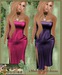 Second Life Marketplace - 2 Side split dresses-hotpink,plum( Hold&Click)