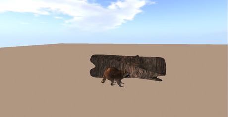 Second Life Marketplace - Mesh Animated Raccon In Hollow Log
