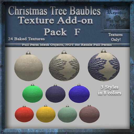 Second Life Marketplace - Texture Add-on F For Christmas Tree Baubles ...