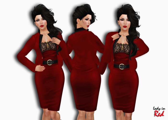 Second Life Marketplace - Lady in Red - Viki v2 (red) - Tuxedo Jacket ...