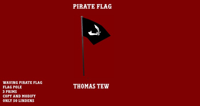 Second Life Marketplace - Pirate Flag Thomas Tew Flag