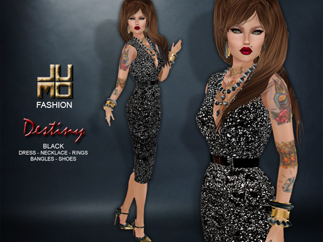 Second Life Marketplace - .:JUMO:. Destiny Dress 2 Black