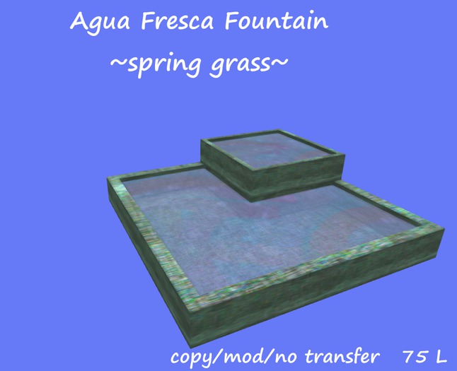 Second Life Marketplace - Agua Fresca Fountain -- Spring Grass