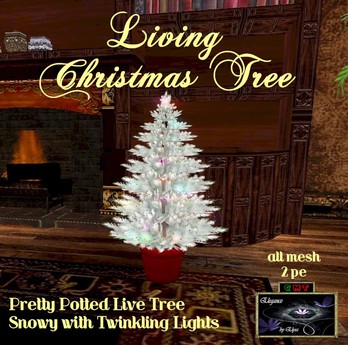 Second Life Marketplace - *EbE* Living Christmas Tree (snowy w/lights)