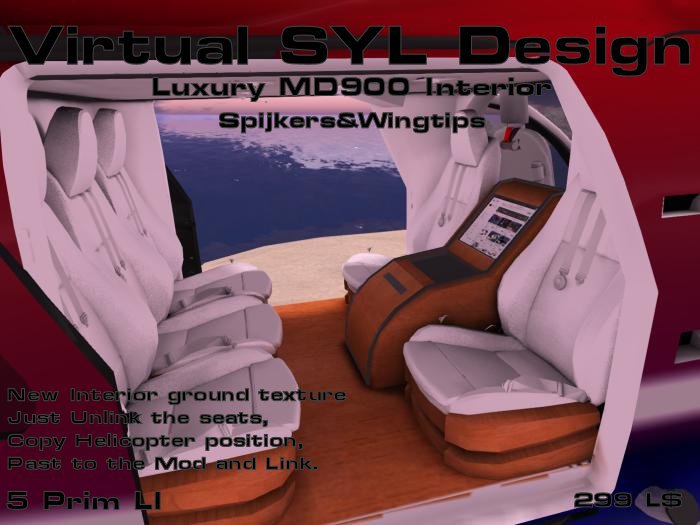 Second Life Marketplace - .:Virtual SYL Design:. MD 900 Luxury Interior