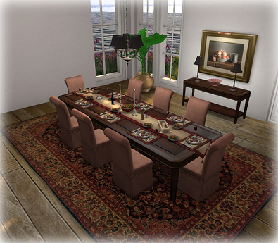 Second Life Marketplace - Dinner Party Dining Set for 8: Contemporary ...