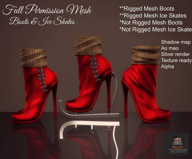 Second Life Marketplace - Ruxy-Full Permission Mesh Boots and Ice ...
