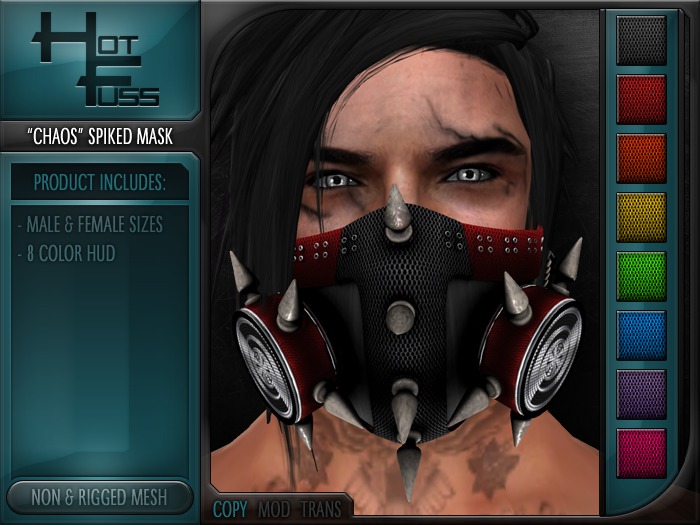 Second Life Marketplace - Hot Fuss "Chaos" Spiked Mask