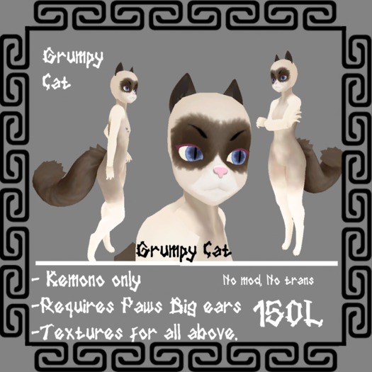 Second Life Marketplace - Grumpy Cat Kemono Mod [no mod no trans]
