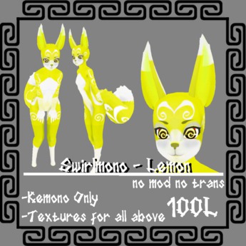 Second Life Marketplace - Swirlmono - Lemon Kemono Mod [no mod, no trans]