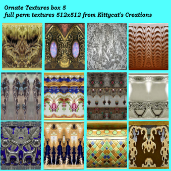 Second Life Marketplace - Ornate textures 5 box