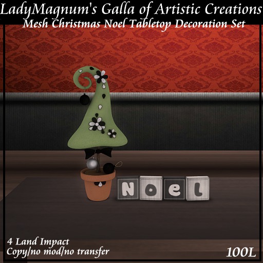 Second Life Marketplace - LadyM's Mesh Christmas Noel Tabletop ...