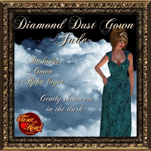 Second Life Marketplace - Diamond Dust Gown - Jade BOXED