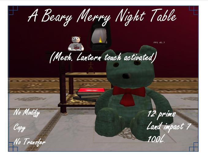 Second Life Marketplace - A Beary Merry Night Table