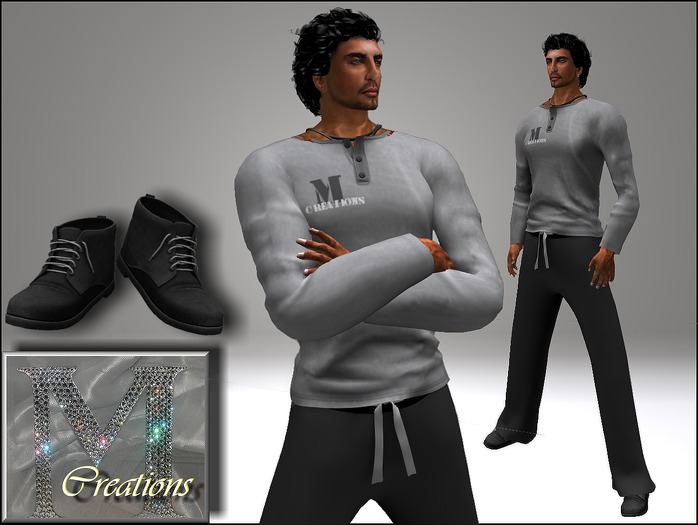 Second Life Marketplace - M-Creations *MESH* Loungewear Outfit & Boots ...