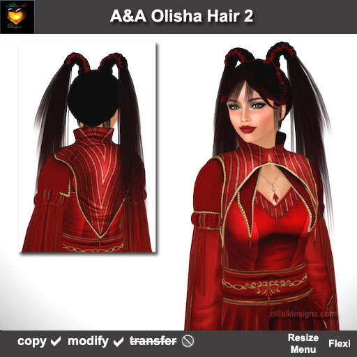 Second Life Marketplace - A&A Olisha Hair Dark Red (Color 2). Long ...