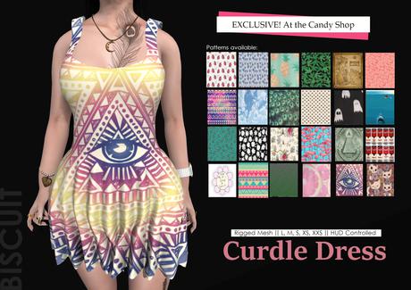 Second Life Marketplace - Biscuit - Curdel Dress Box W/HUD - Candy Shop ...