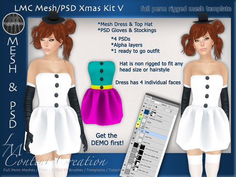 Second Life Marketplace - DEMO LMC PSD / MESH Templates - Xmas Kit V ...