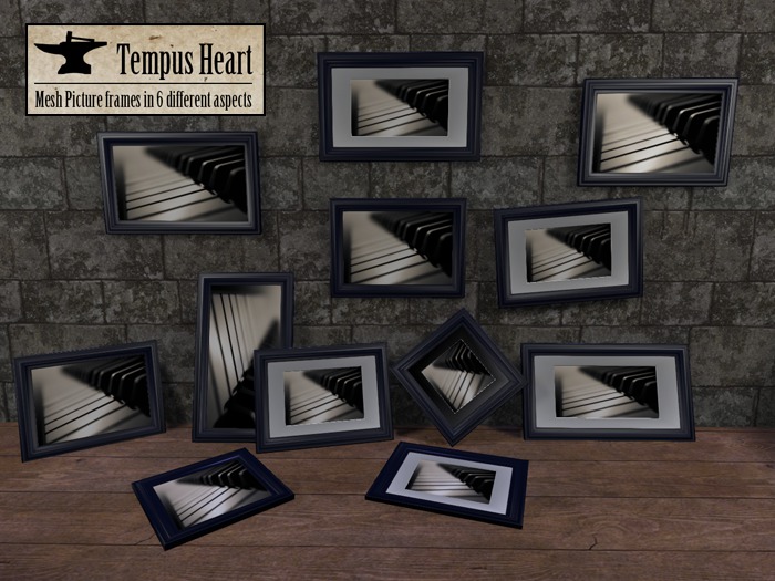 Second Life Marketplace - TH Mesh Picture Frames Navy Blue