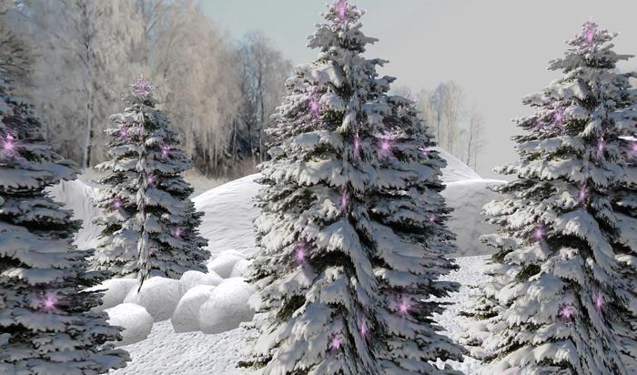 Second Life Marketplace - CJ Winter Trees purple Lights