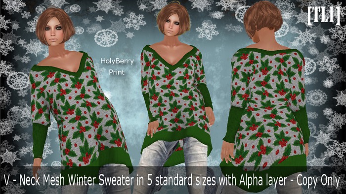 Second Life Marketplace - V - Neck Holyberry Sweater (BOXED)