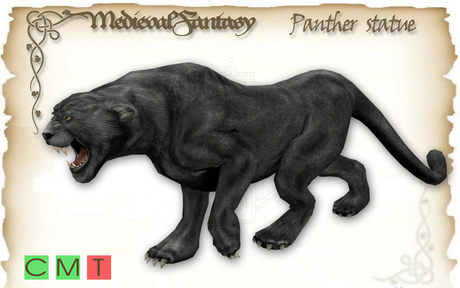 Second Life Marketplace - [MF] Mesh Panther statue FULL PACKAGE (boxed)
