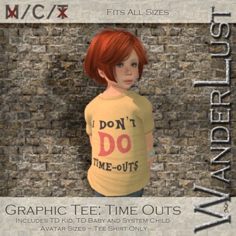 Second Life Marketplace - ~[W]~ Graphic Tee: Timeout in Orange