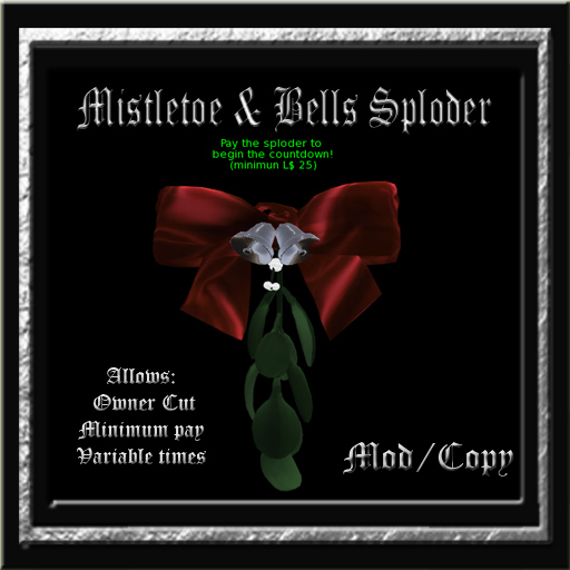 Second Life Marketplace - Mistletoe Bow & Bells Sploder