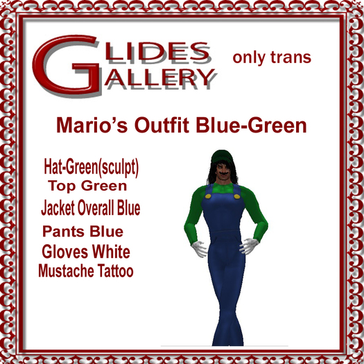 Second Life Marketplace - Mario's Green-Blue Outfit