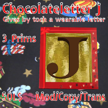Second Life Marketplace - Chocoladeletter J (MN)(Box)