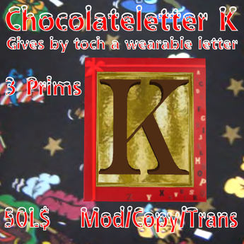 Second Life Marketplace - Chocoladeletter K (MN)(Box)