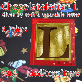 Second Life Marketplace - Chocoladeletter L (MN)(Box)