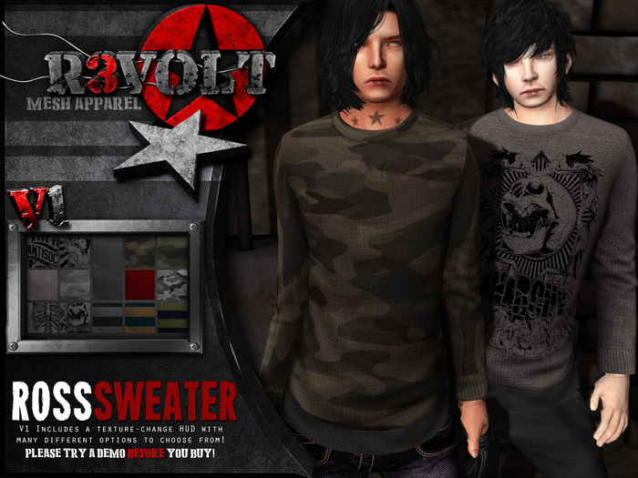 Second Life Marketplace - [R3] - Ross Sweater [V1] DEMO