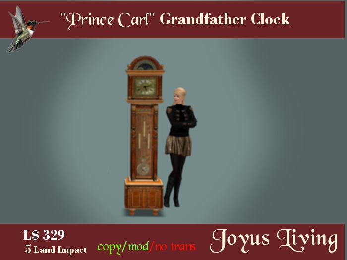 Second Life Marketplace - JL m* "Prince Carl" Grandfather Clock