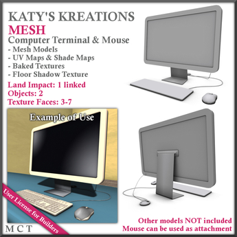 Second Life Marketplace - FULL PERM MESH Computer Terminal & Mouse