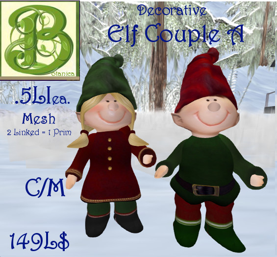 Second Life Marketplace - Decorative Elf Boy and Girl, Elf Couple A ...