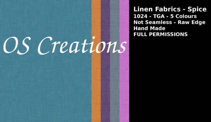 Second Life Marketplace - OS Creations Linen Fabrics - Spice - FULL PERM