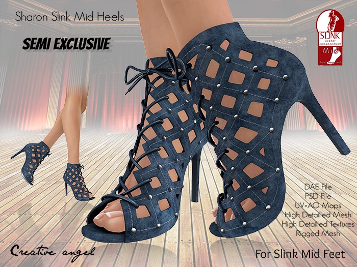 Second Life Marketplace - SEMI-Exclusive Sharon Slink mid heels (Full Perm)