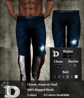 Second Life Marketplace - [DePHt] Classic Captain America Jeans
